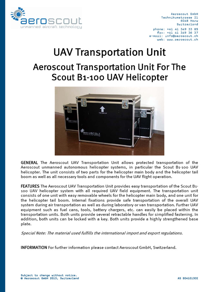 UAV Transport Solutions Overview | PDF | Aviation | Aircraft