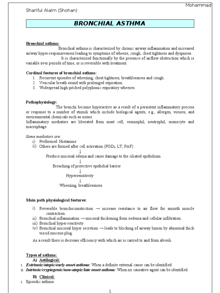 Bronchial Asthma | PDF | Asthma | Inflammation