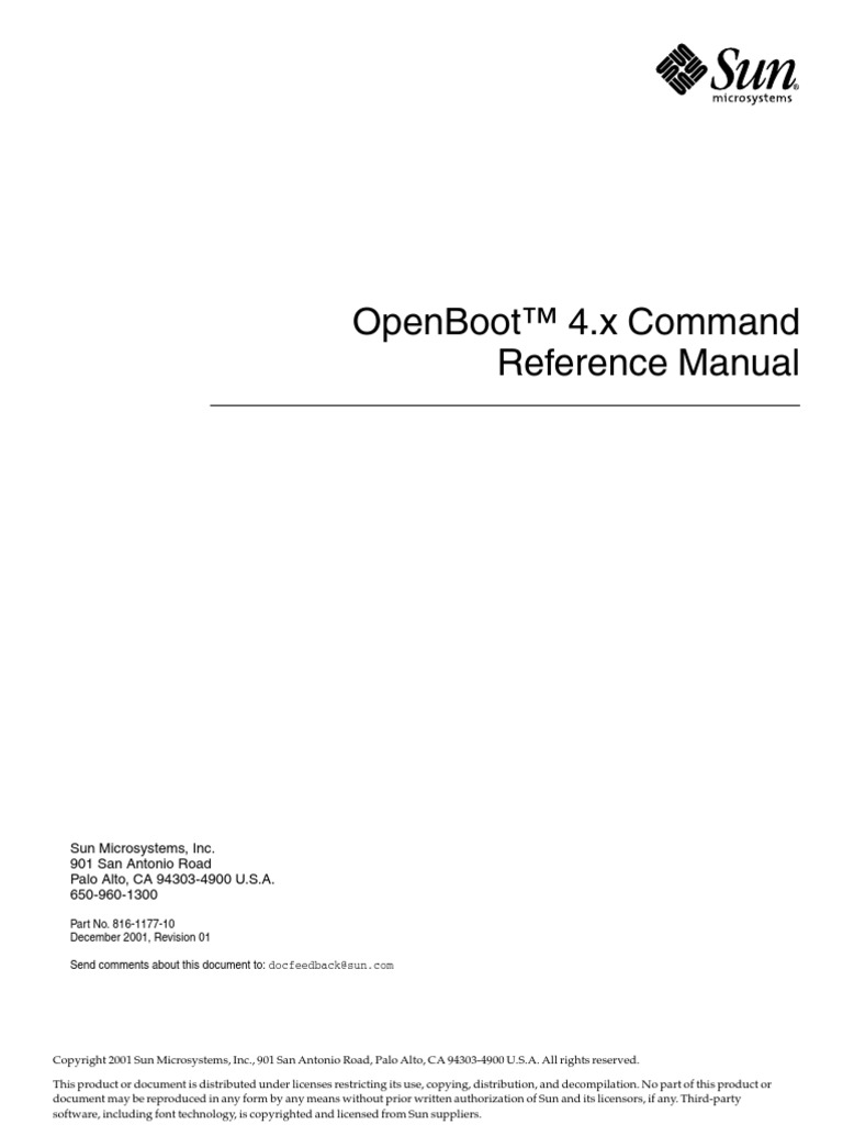 OpenBoot 4.x Command Reference Manual | PDF | Booting | Command Line Interface