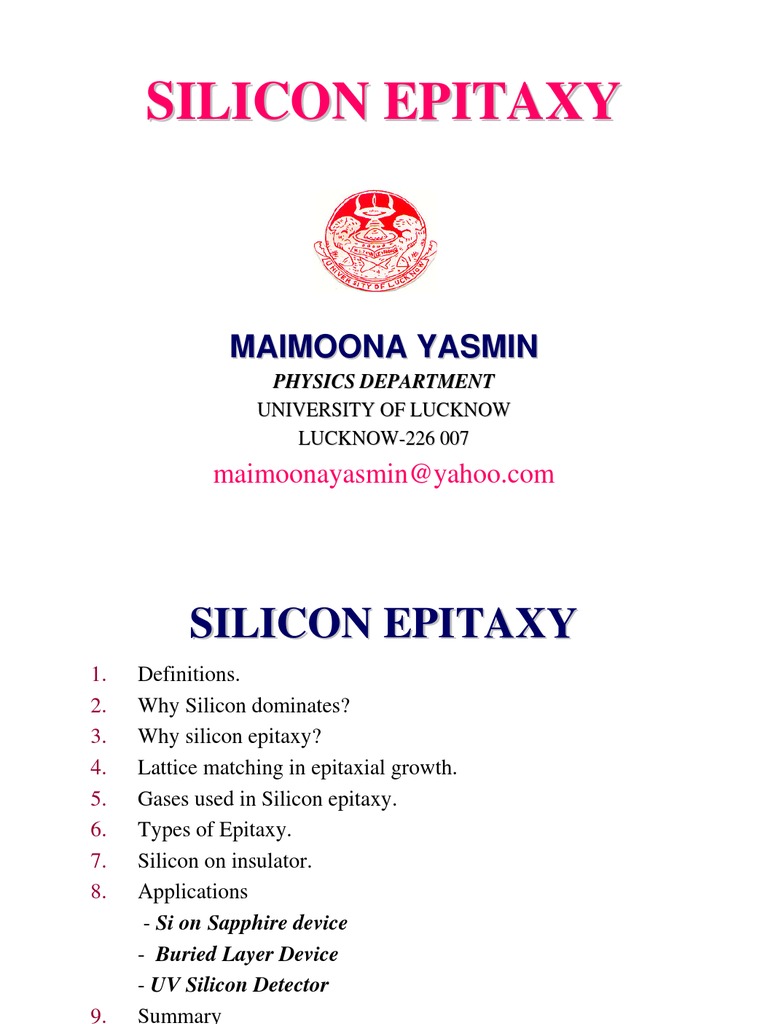 Silicon Epitaxy | PDF | Epitaxy | Doping (Semiconductor)