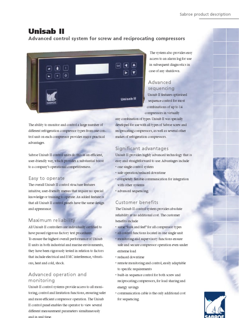 Controls Unisab II 10 1 .03.04 | PDF | Gas Compressor | Reliability ...