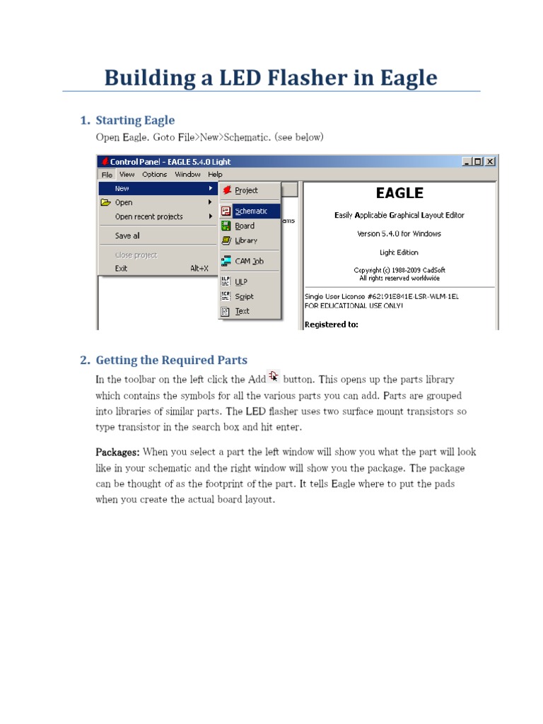 Building A LED Flasher in Eagle | PDF | Electronic Circuits | Transistor