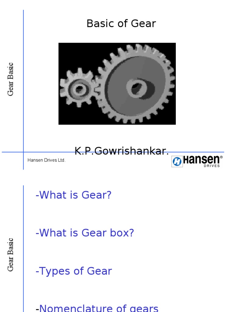 Basic of Gears | PDF | Gear | Manufactured Goods