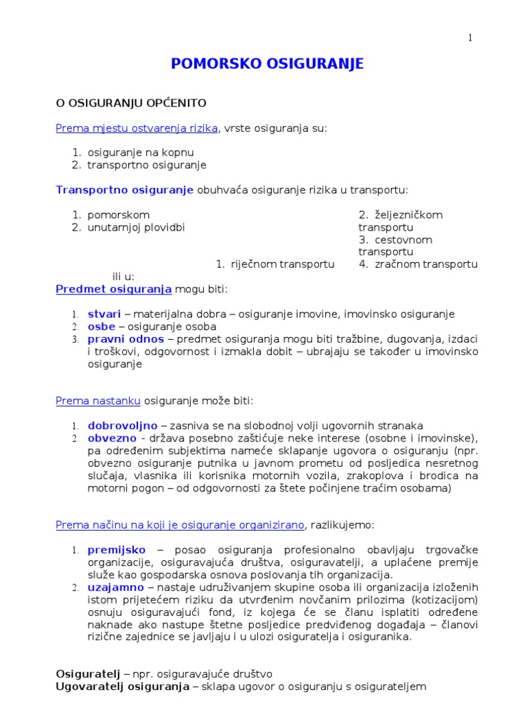 Pomorsko Osiguranje | PDF