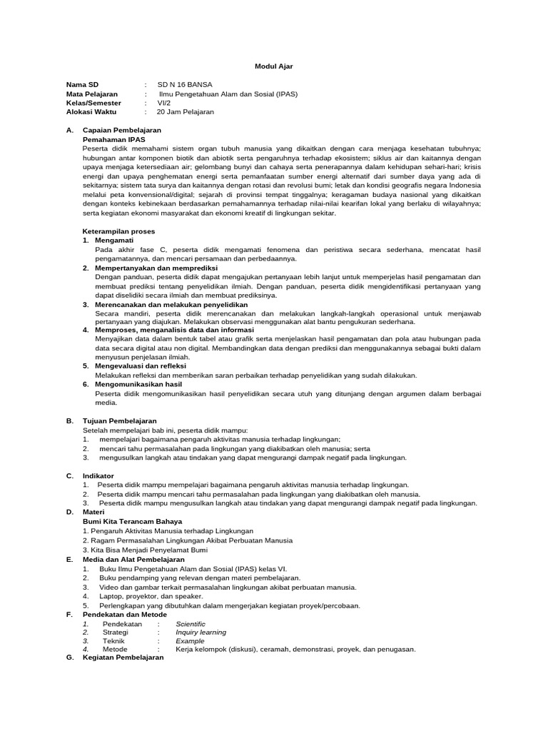 Modul Ajar Bab 6 | PDF