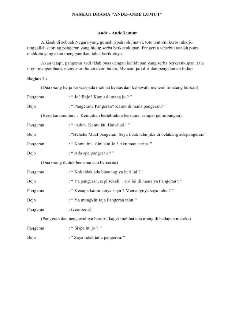 Naskah Ande Ande Lumut | PDF