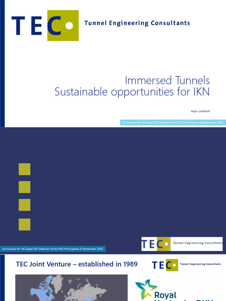 3 - Arjan Luttikholt - TEC Immersed Tunnel - 2022 09 08 | PDF | Tunnel ...