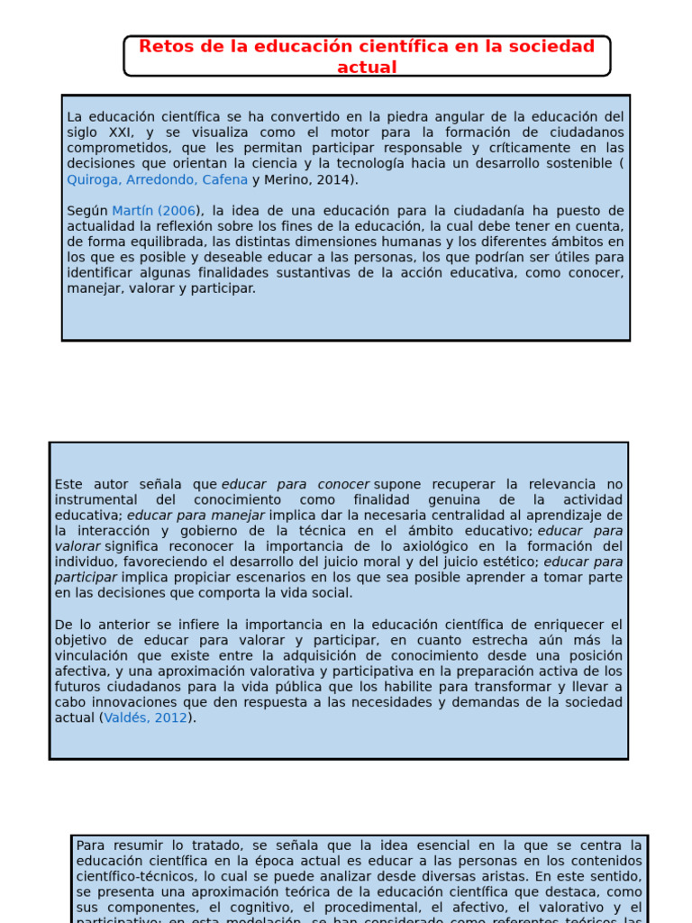 Retos de la educación científica actual | PDF | Aprendizaje | Conocimiento