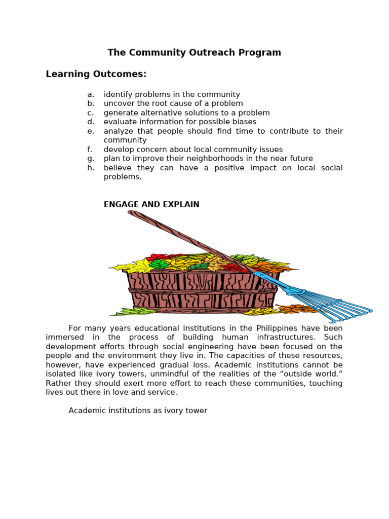 The Community Outreach Program RB | PDF | Community