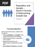 Slovin'S Formula | PDF | Teaching Methods & Materials | Science ...