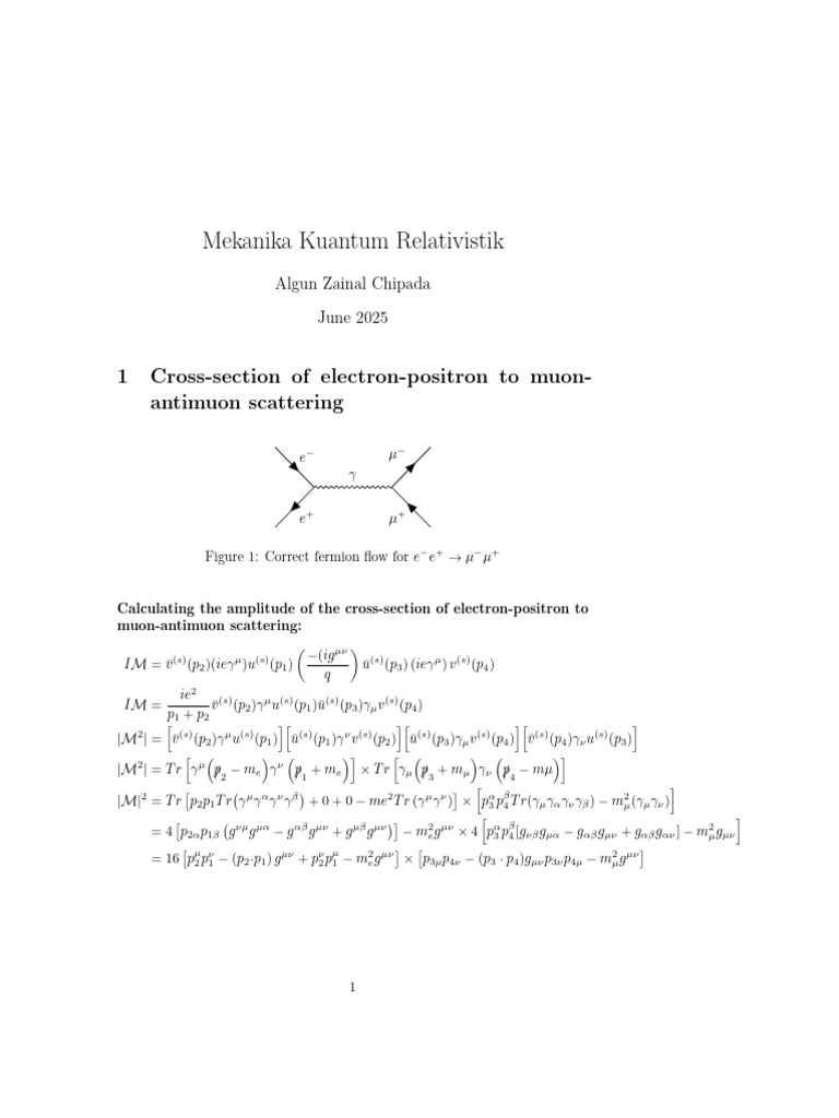 Electron-Positron Scattering Analysis | PDF | Particle Physics ...
