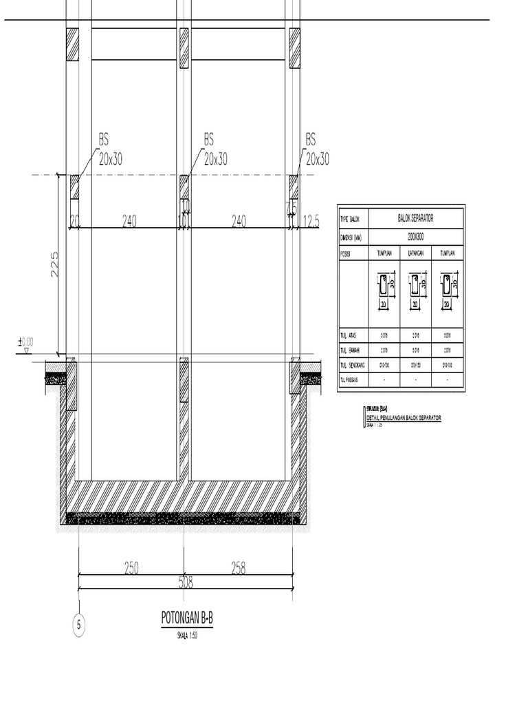 Balok Separator Lift Gedung A | PDF