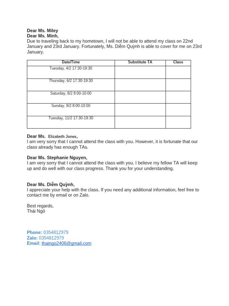 Dear Ms | PDF