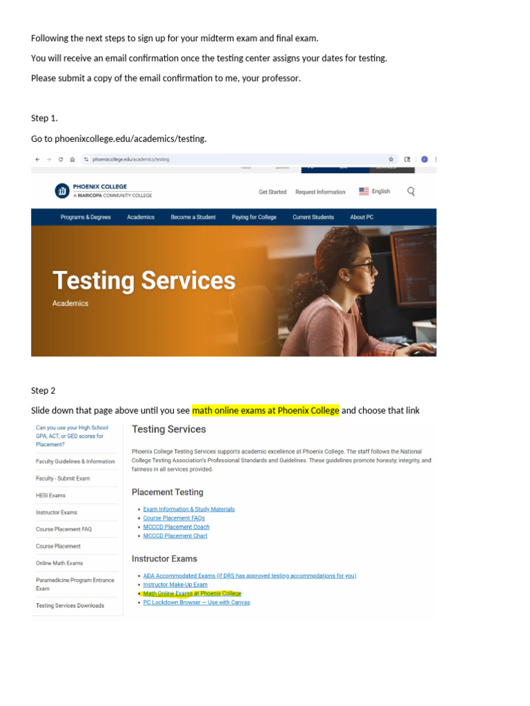 Testing Directions For Online Exams.-1 | PDF