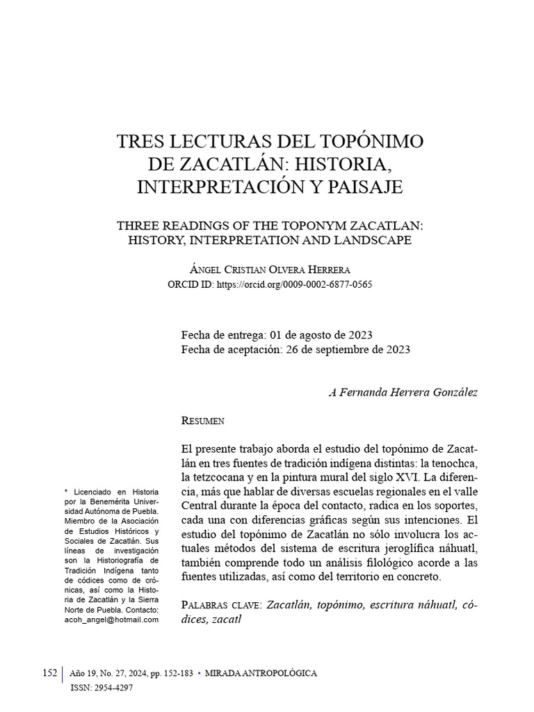 Topónimo Zacatlán: Historia y Análisis | PDF | Escritura | Náhuatl