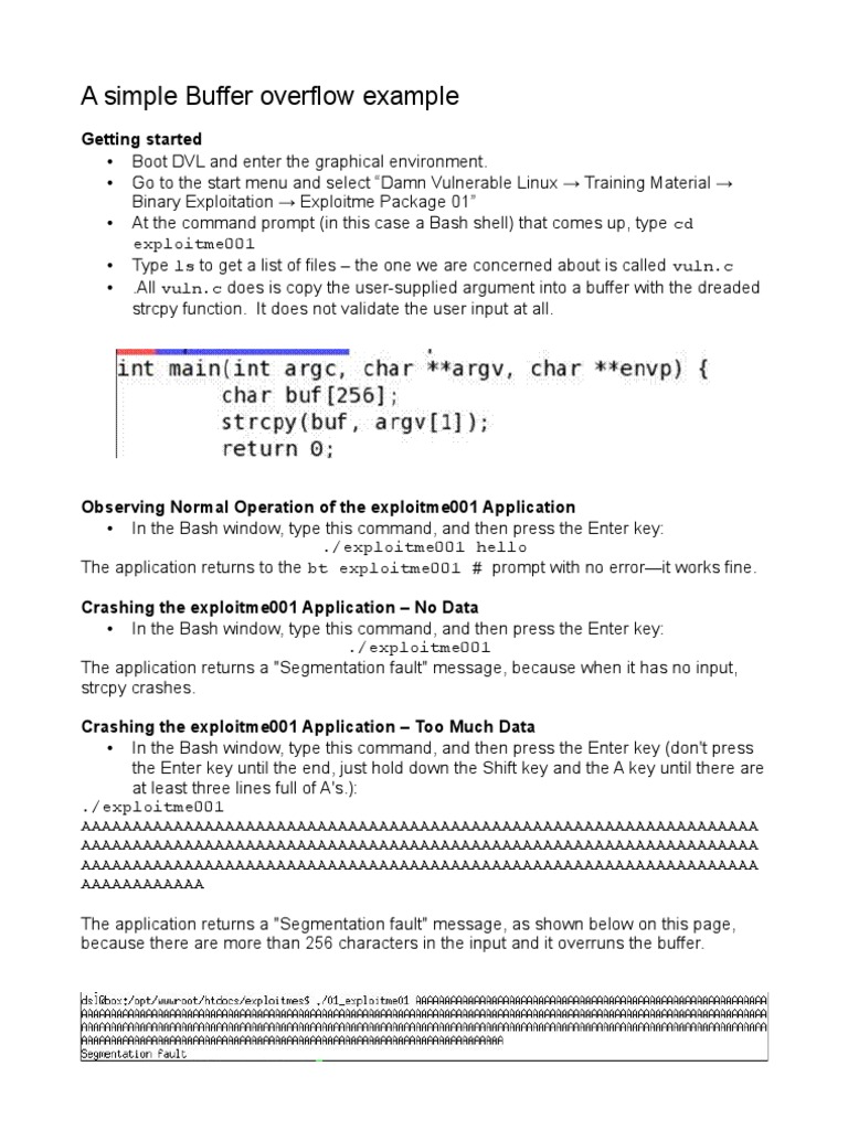 Buffer Overflow Tutorial On DVL PDF | PDF | Computer Program | Programming