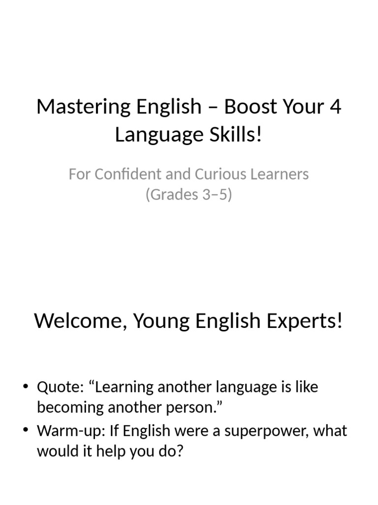 Mastering English 4 Skills Advanced Grades 3 5 | PDF | English Language ...