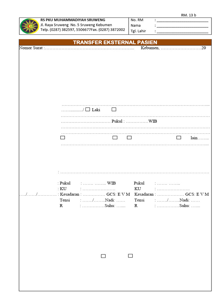RM Transfer Eksternal Pasien | PDF