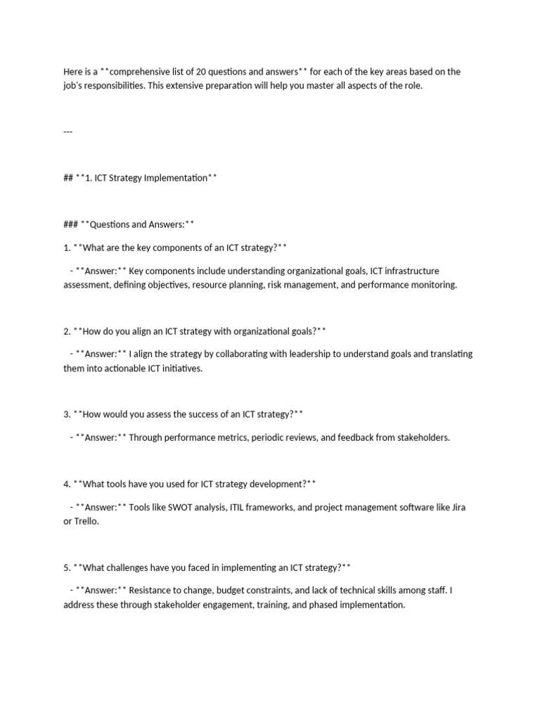 20 Essential ICT and BPR Interview Q&As | PDF | Computer Network | Ip ...