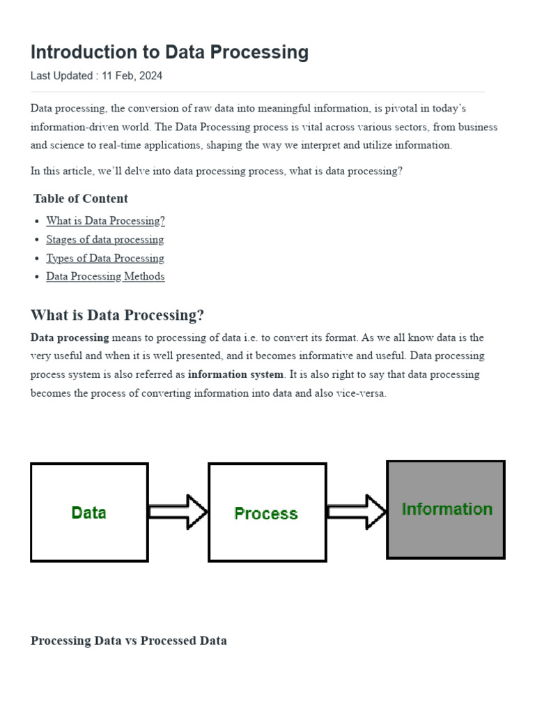 3.1 Introduction To Data Processing | PDF | Data | Analytics