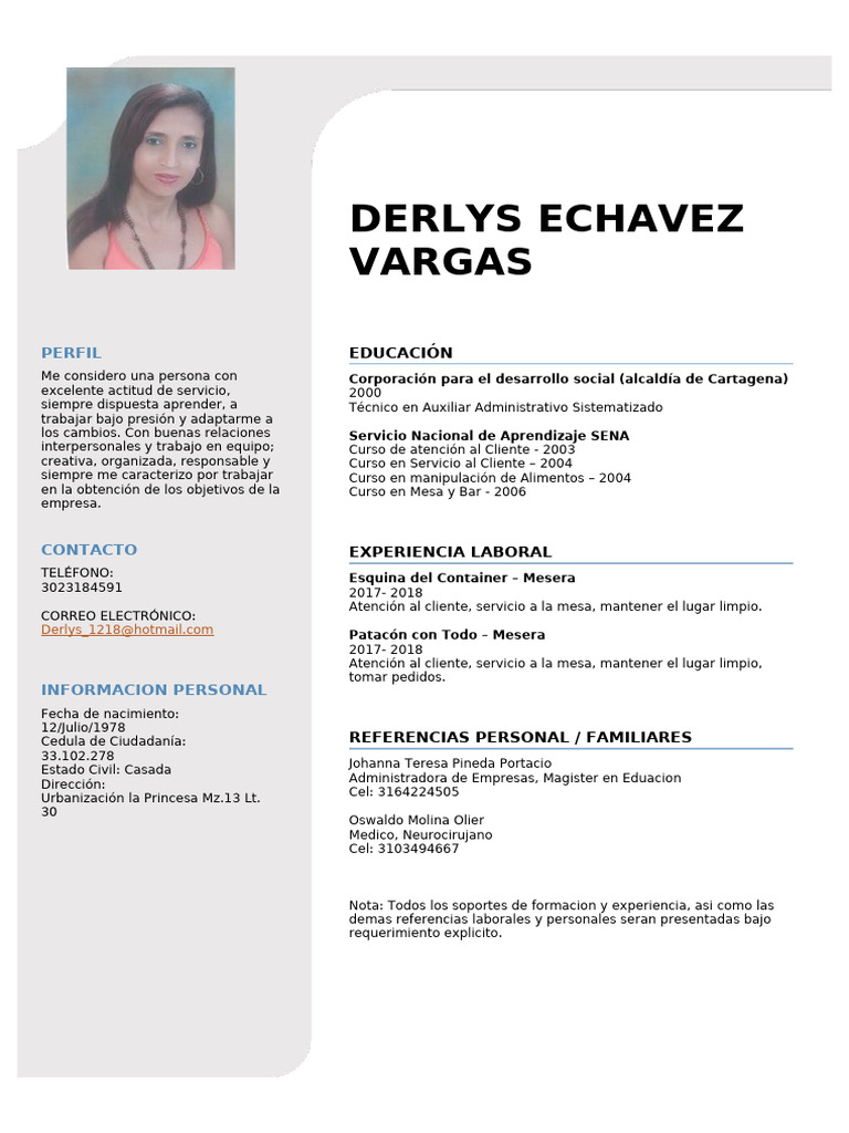 HDV Derlyz Echavez | PDF
