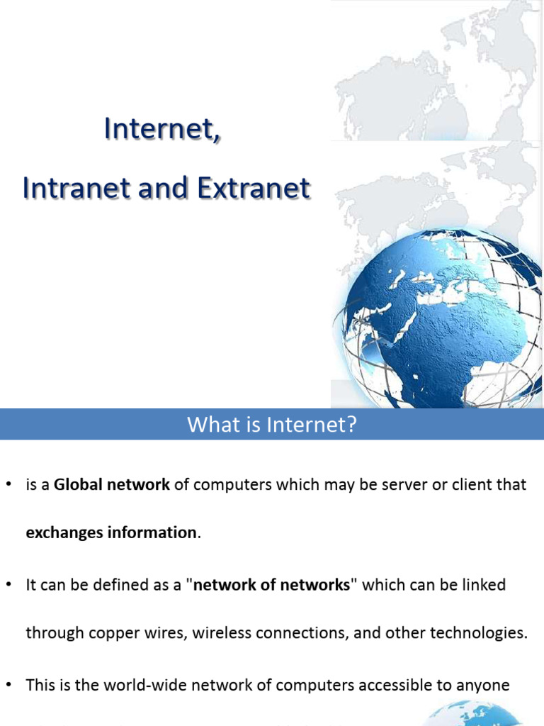 Internet Vs Intranet Vs Extranet | PDF