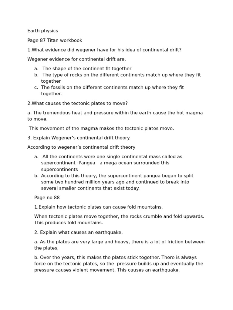 Structure of The Earth and Changes in The Earth | PDF