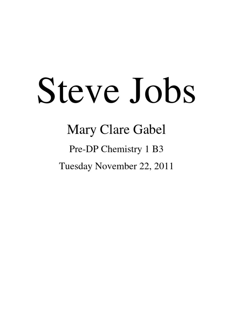 Steve Jobs: Mary Clare Gabel | PDF | Apple Inc. | Steve Jobs