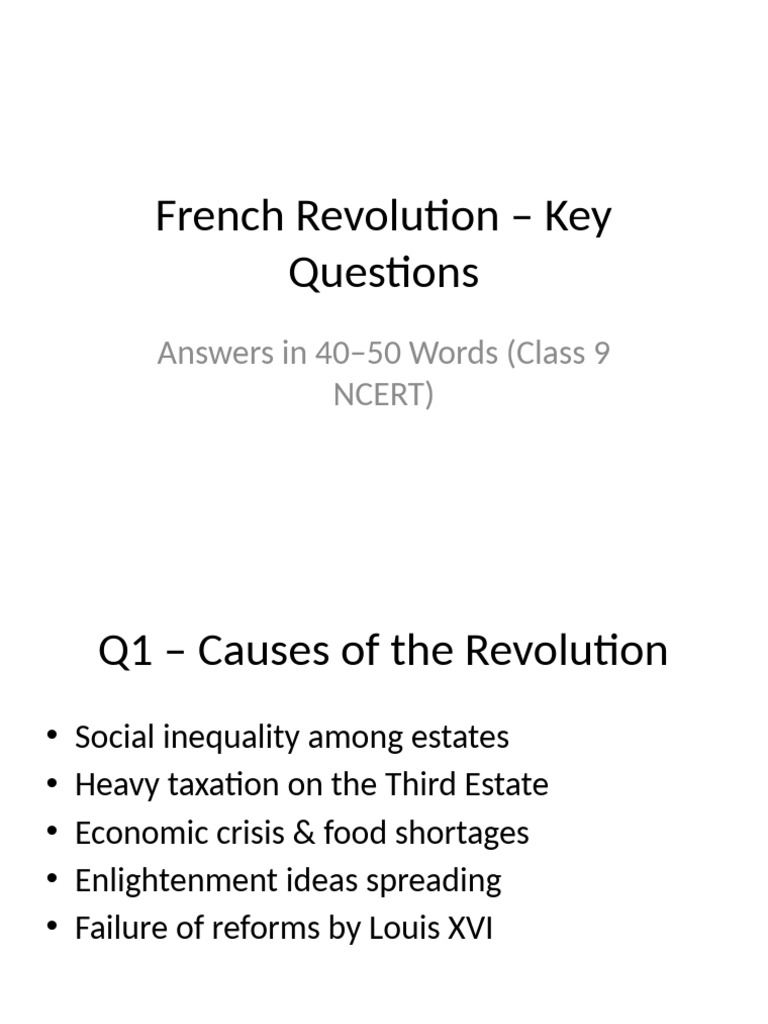 French Revolution Questions | PDF