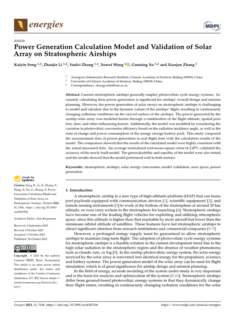 Power Generation Calculation Model and Validation of Solar | PDF ...