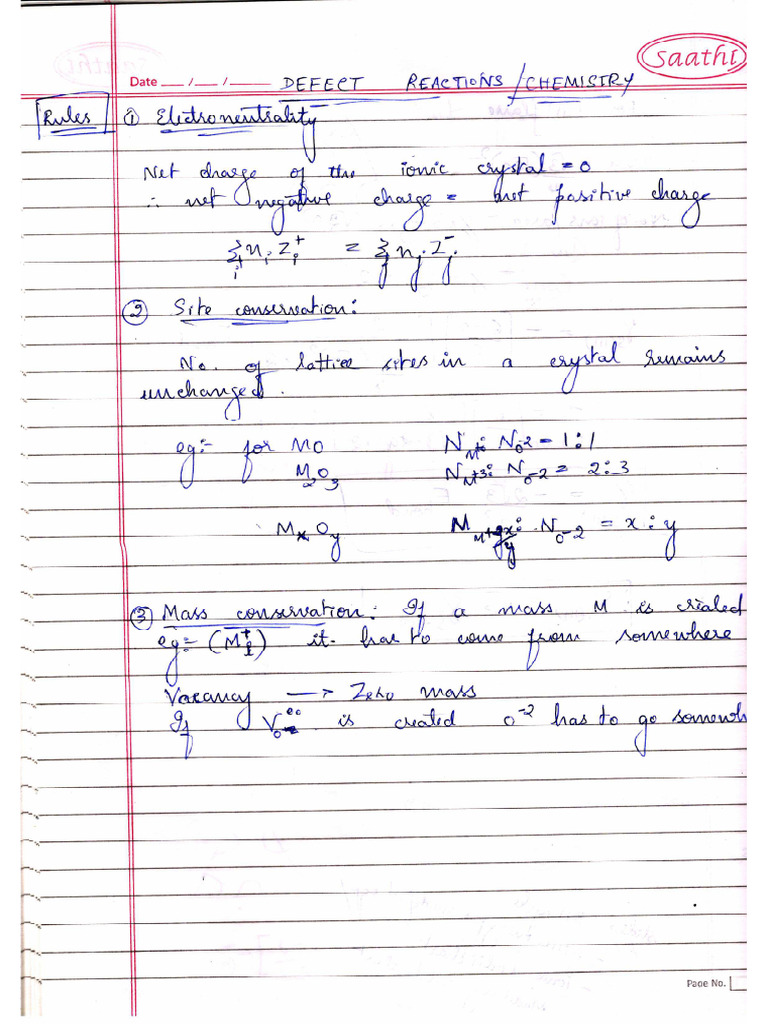 Class 11-13 Defect Reactions I | PDF
