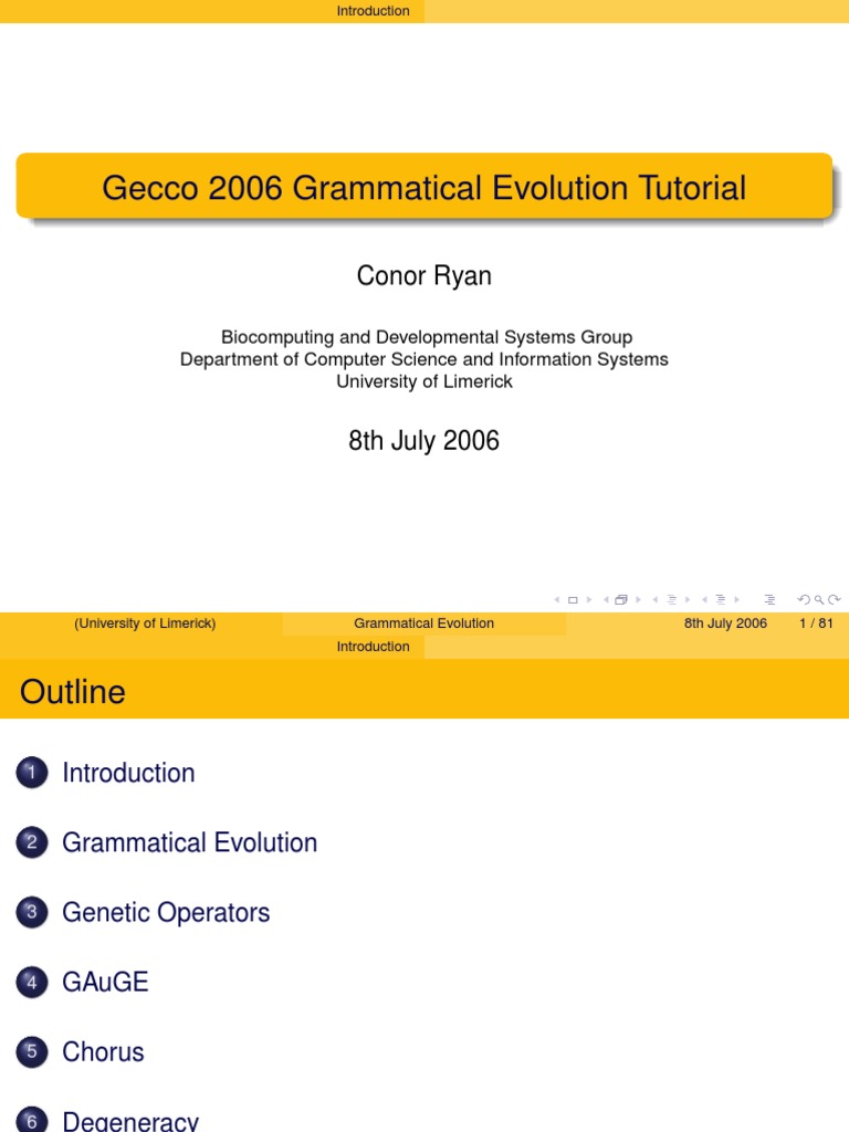 Grammatical Evo | PDF | Gene | Genetic Algorithm