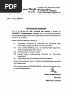 Law Internship Certificate for Nishant Thakur | PDF