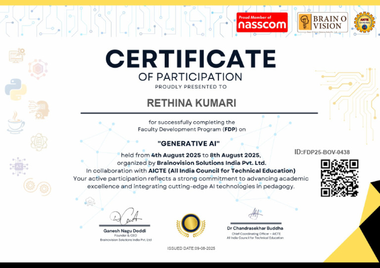 FDP Certificate 2025 | PDF