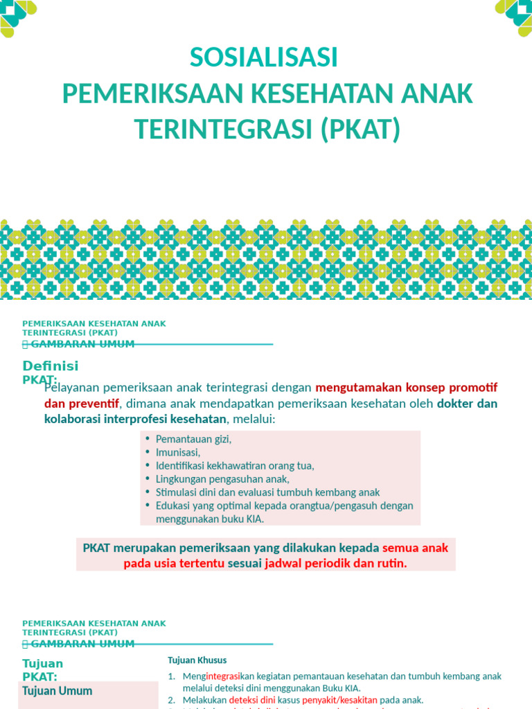 Sosialisasi Program PKAT untuk Anak | PDF