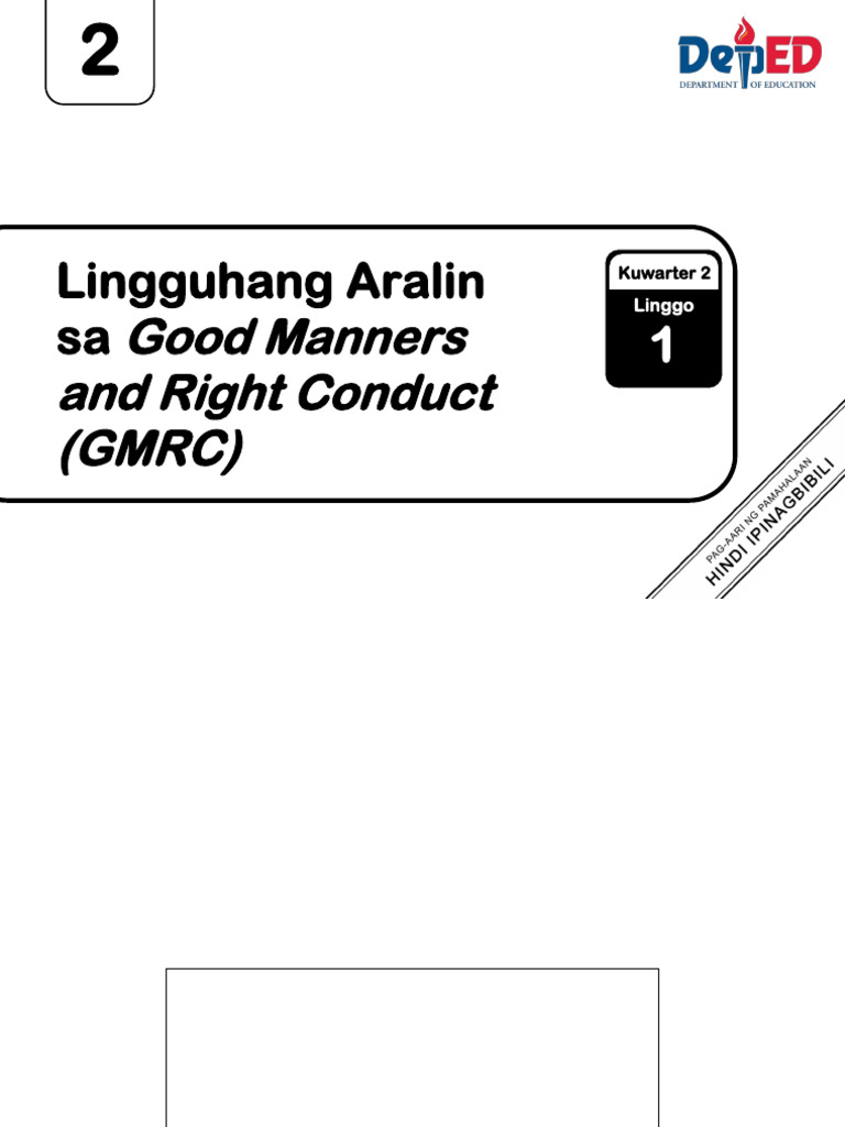 Lesson Exemplar GMRC Grade 2 Kwarter 2 Linggo 1 V3 | PDF