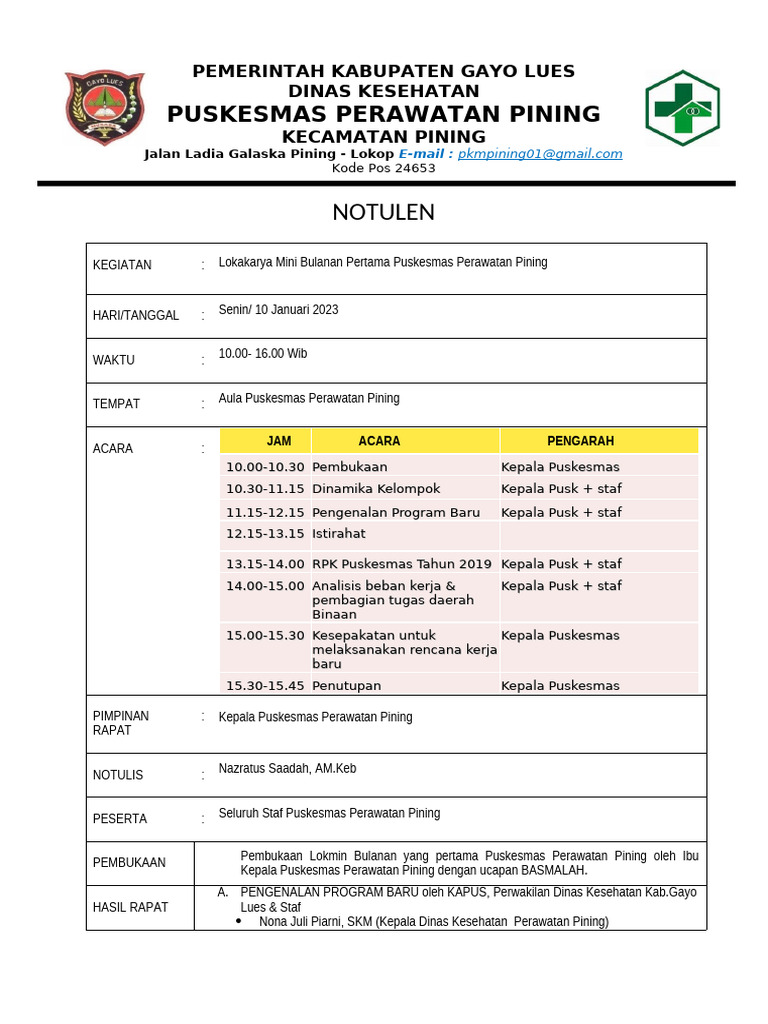 1.6.2.a.1 NOTULEN-lokmin-bulanan | PDF