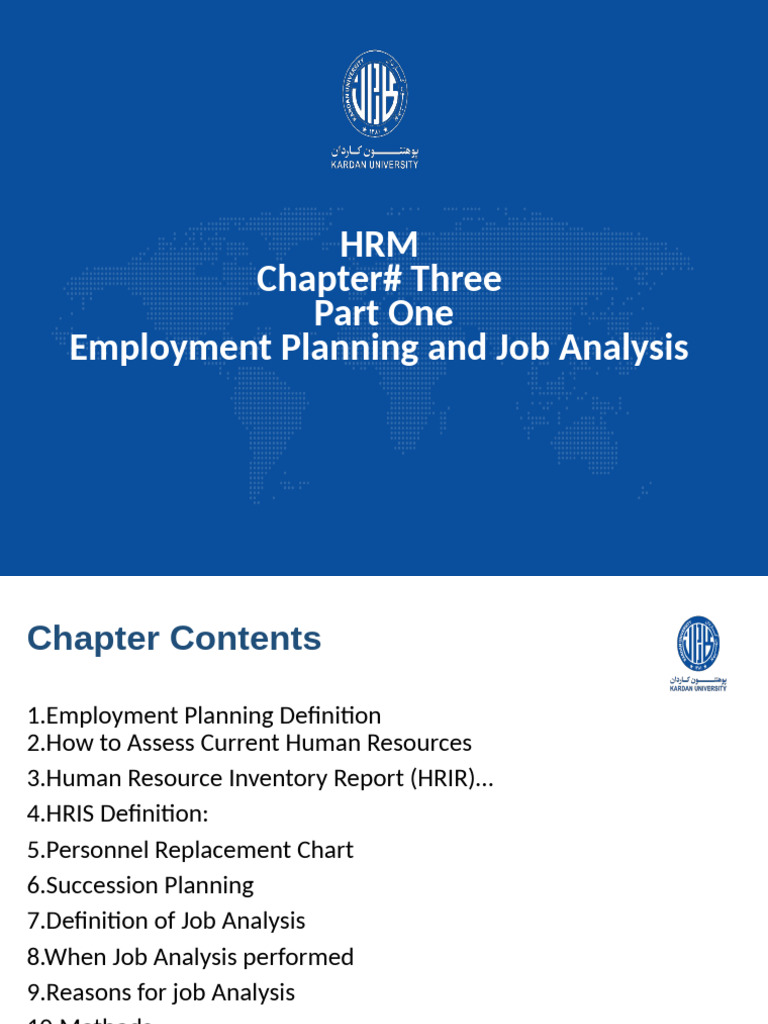 HRM Chapter 3 Part One Employment Planning and Job Analysis 314 6 | PDF ...