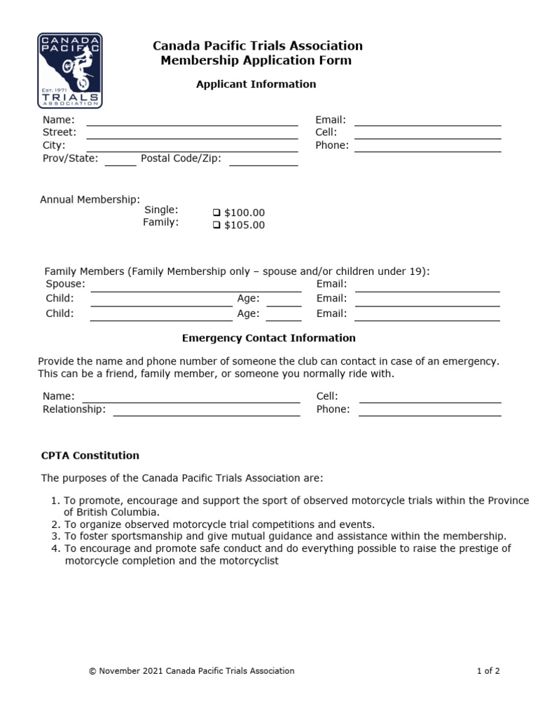 CPTA Membership 2021 002 | PDF | Motorcycle