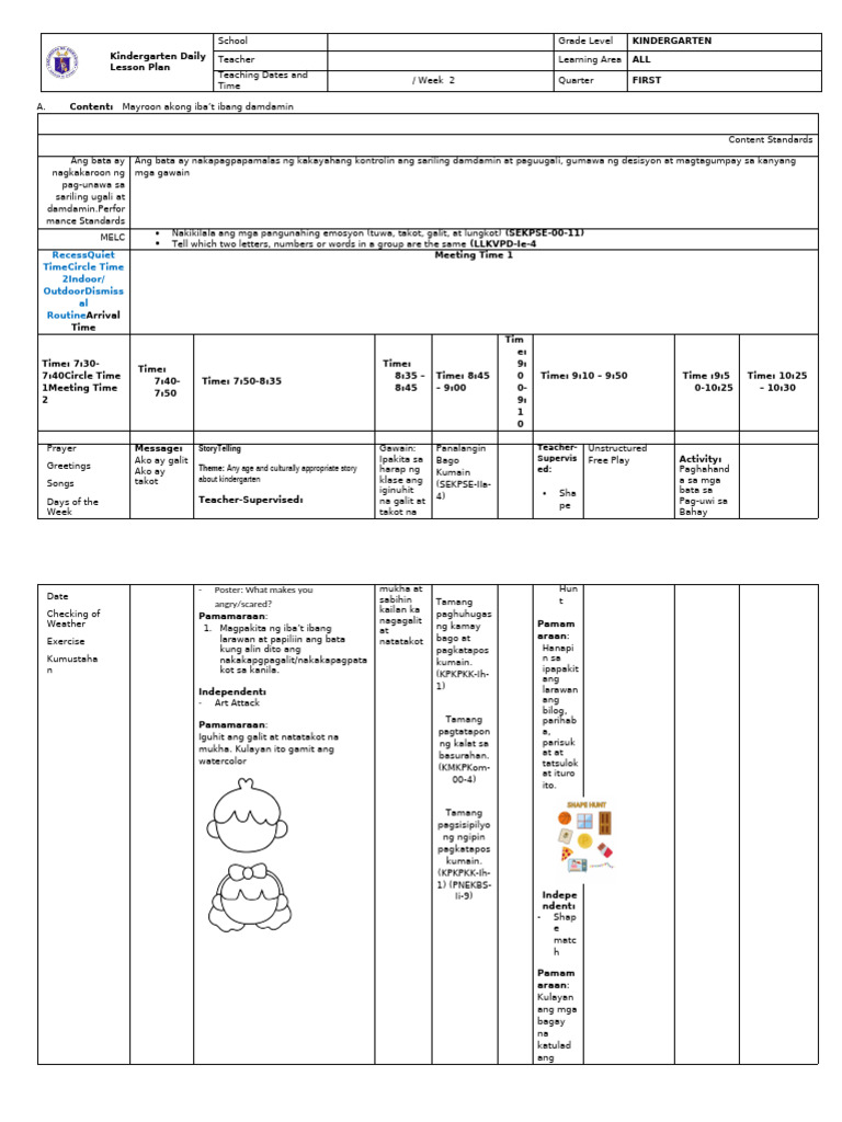 Kinder New DLL Week2 Day2 | PDF