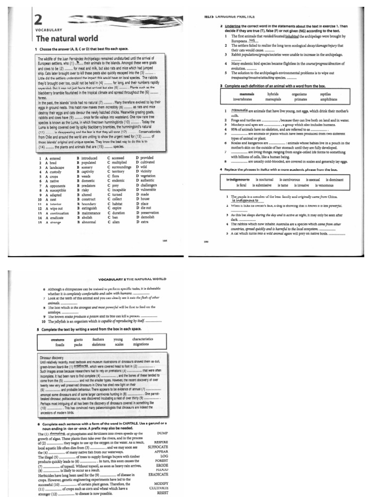 (Vocab) Unit 2 - Natural World | PDF