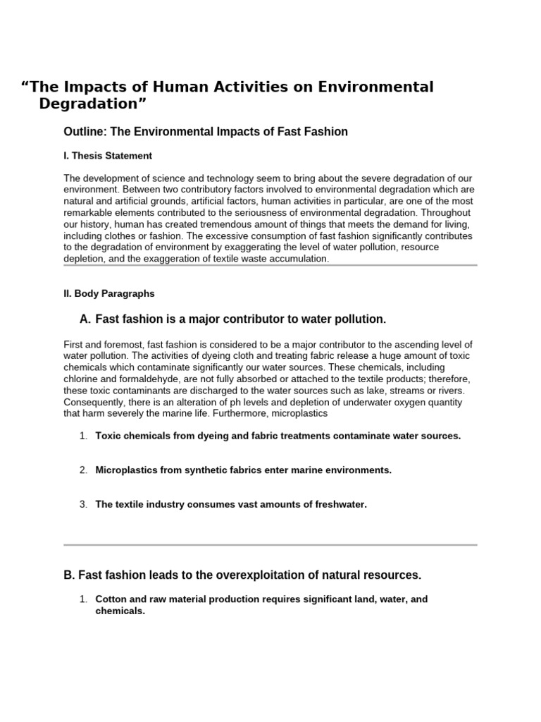The Impacts of Human Activities On Environmental Degradation | PDF ...