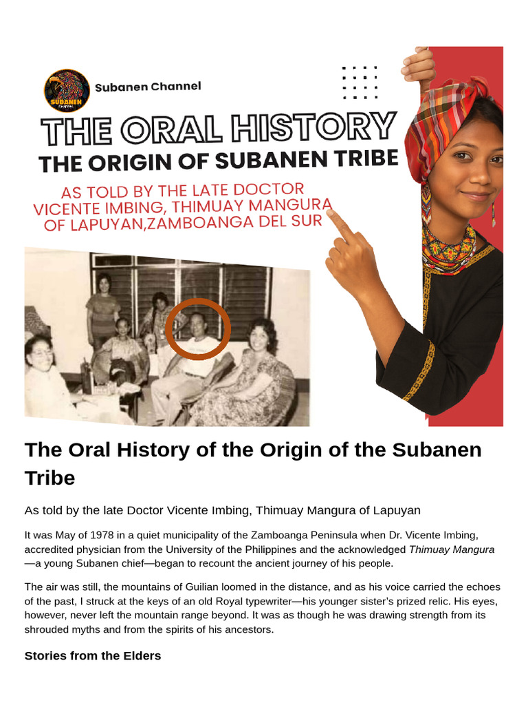 Subanen Tribe Origin Story Explained | PDF | Ethnicity | Ethnic Groups