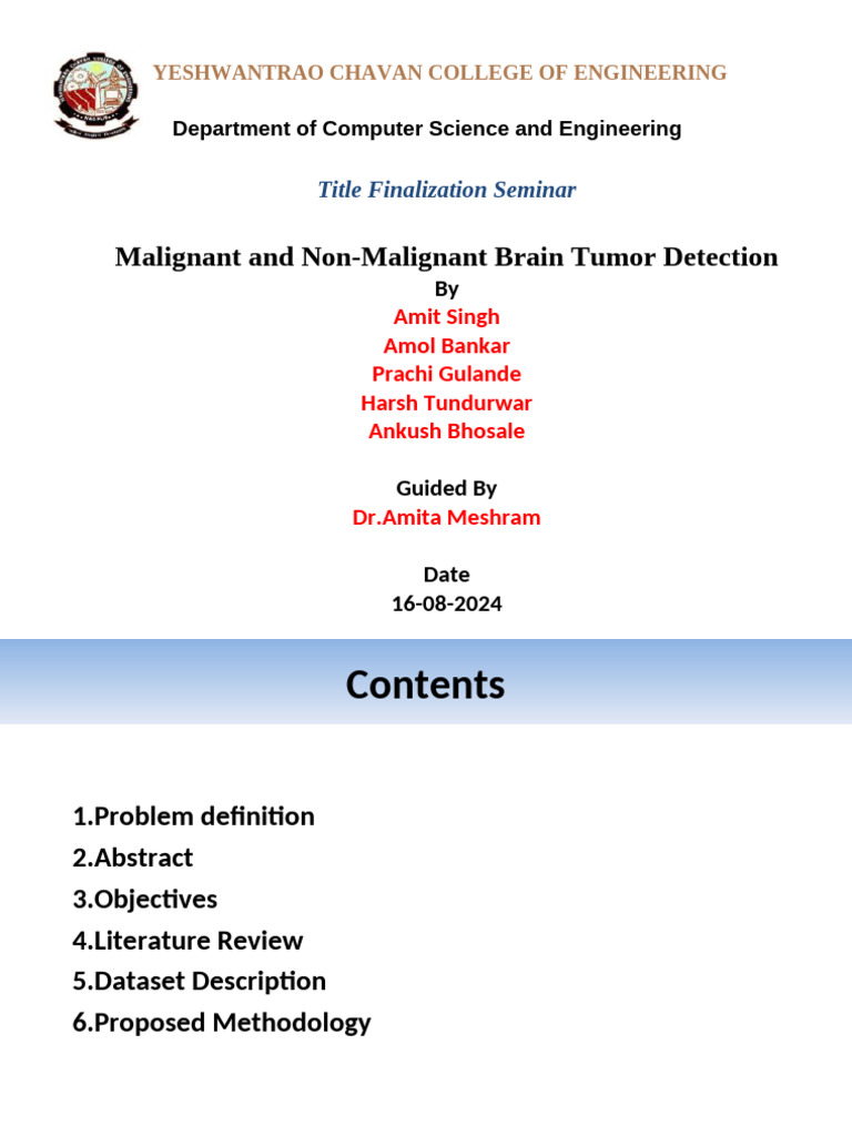 Title Selection - Project Finalization | PDF | Medical Imaging ...
