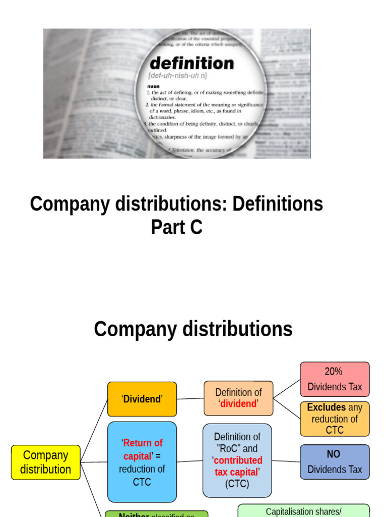 Company Distributions - Definitions 2025 Part C | PDF | Dividend ...