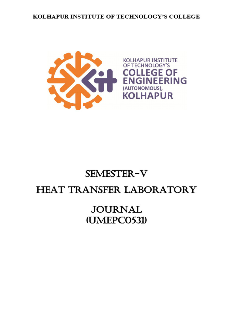 Heat Transfer Laboratory Journal | PDF