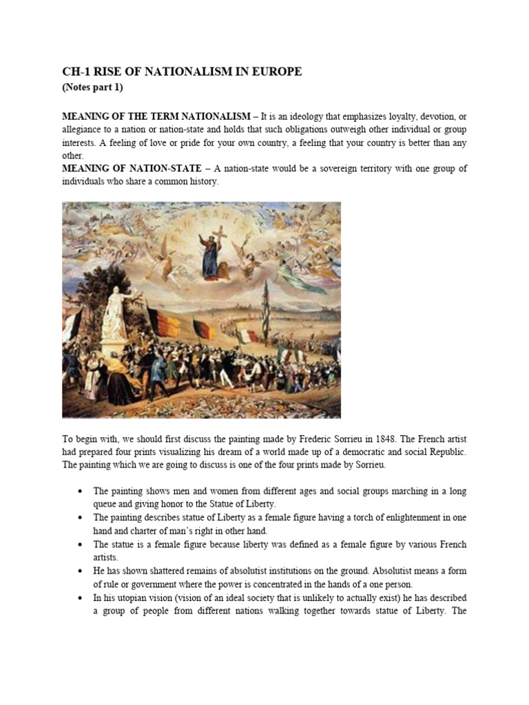 CH 1 Notes On The Rise of Nationalism in Europe | PDF | Suffrage ...