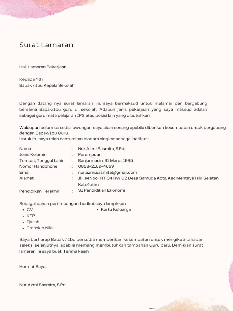 NUR AZMI SURAT LAMARAN (2) .PDF - 20250828 - 154206 - 0000 | PDF