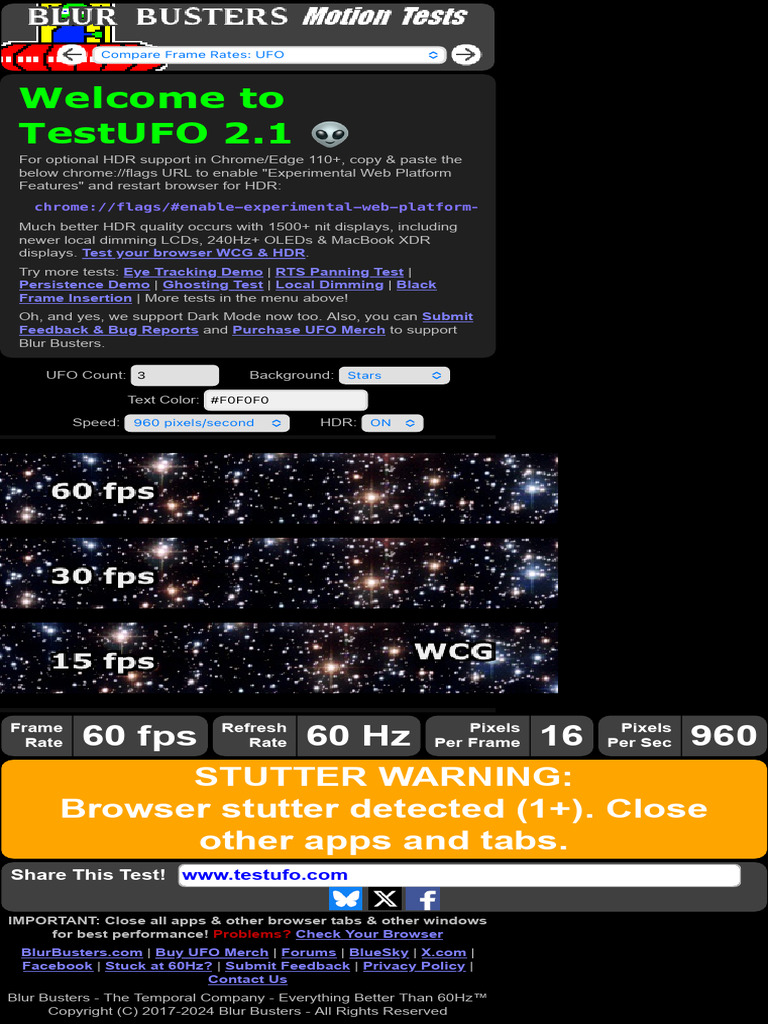 UFO Test Multiple Framerates | PDF