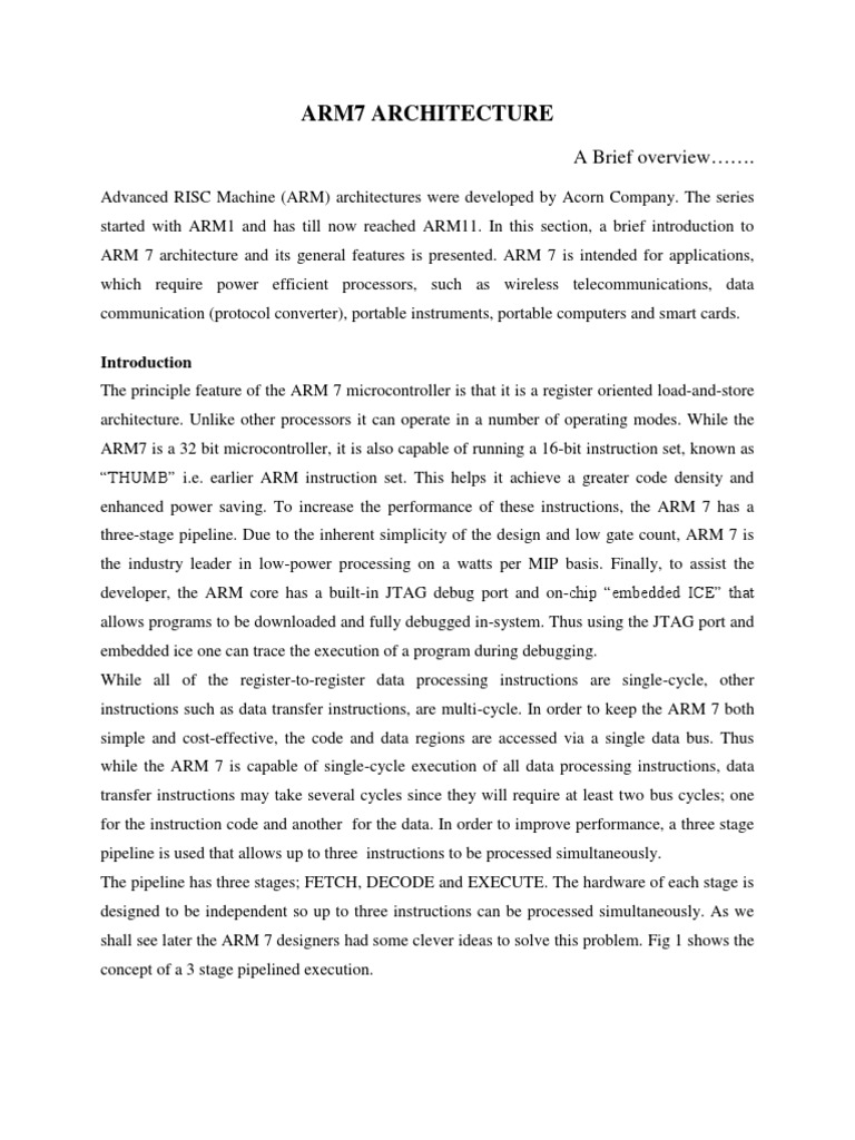 Advanced RISC Machine-ARM Notes Bhurchandi | PDF | Arm Architecture ...